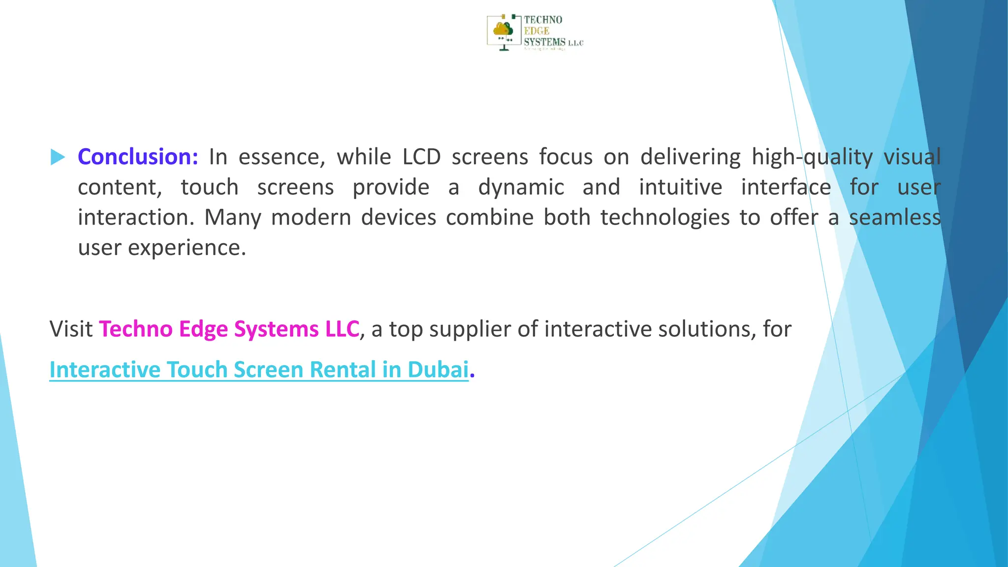 Understanding the Difference Between Touch Screens and LCD Screens | PPT