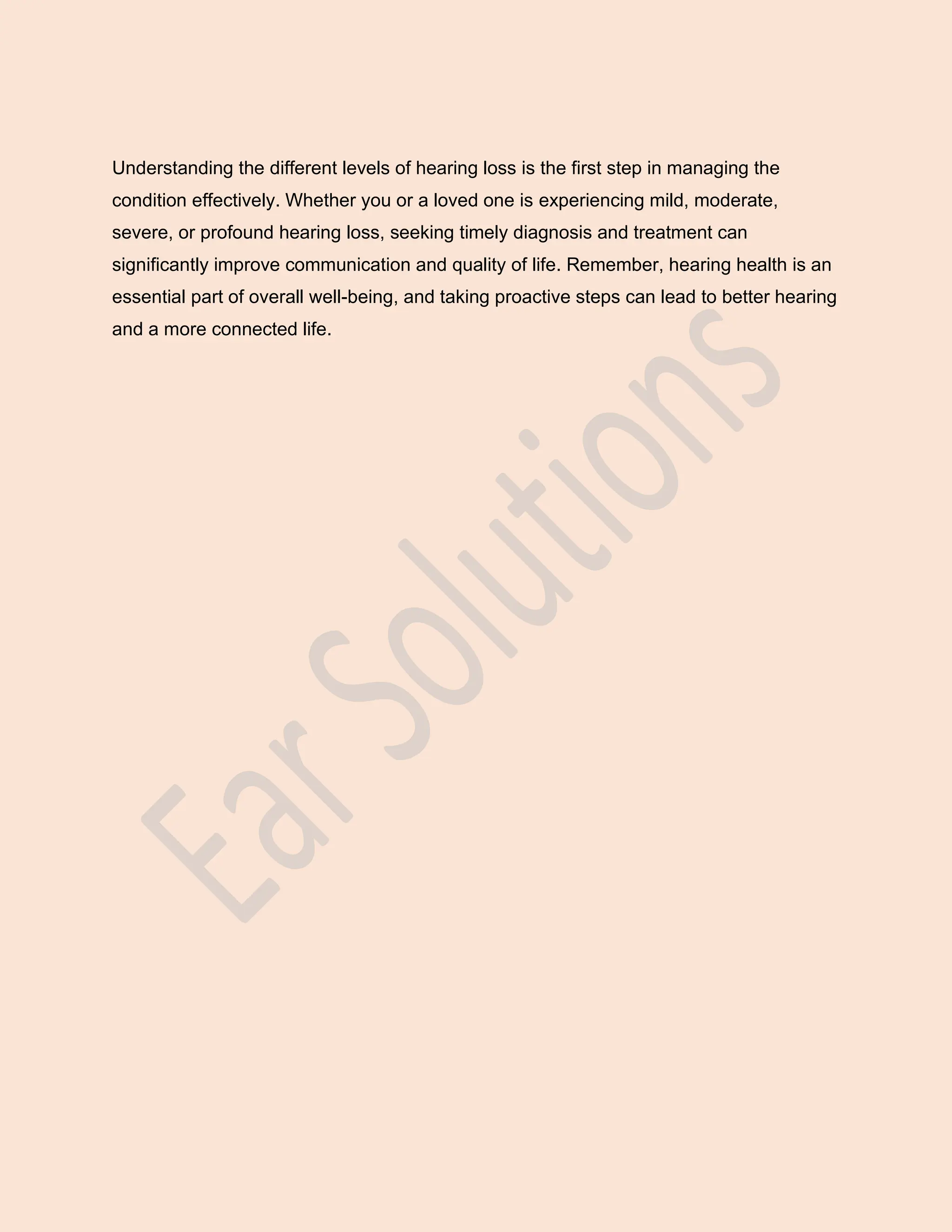 Understanding the Different Levels of Hearing Loss | PDF