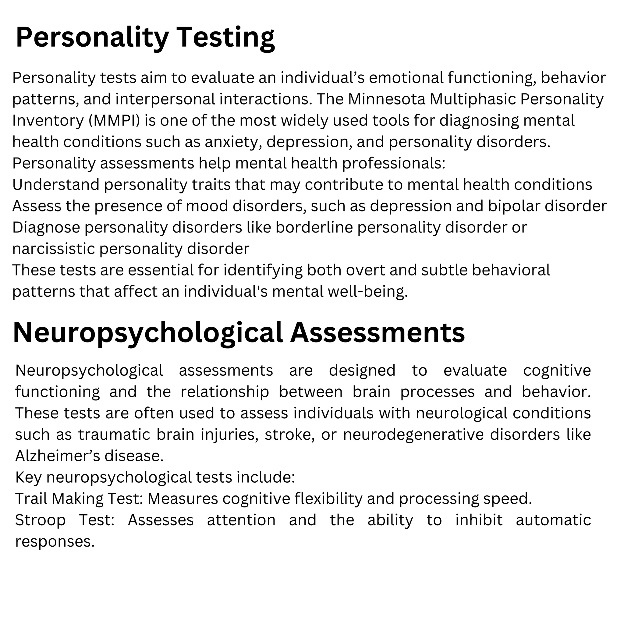 Understanding the Different Psychological Tests Used in Mental Health ...