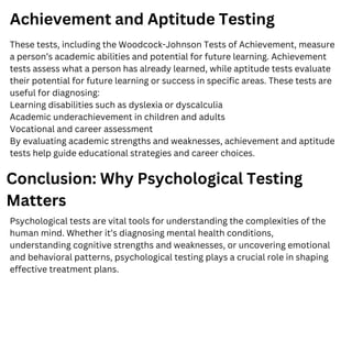 Understanding the Different Psychological Tests Used in Mental Health ...