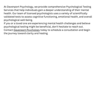 Understanding the Different Psychological Tests Used in Mental Health ...