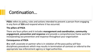 Understanding the Dynamics of Gender-Based Violence (GBV) and PSEA ...