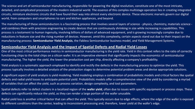 Understanding the Dynamics of Semiconductor Manufacturing Yield ...