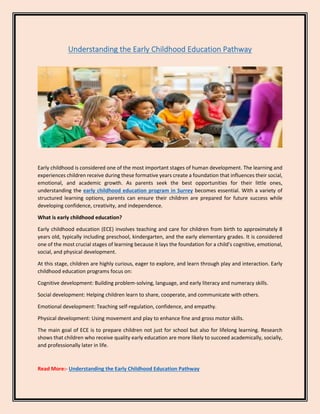 Understanding the Early Childhood Education Pathway | PDF