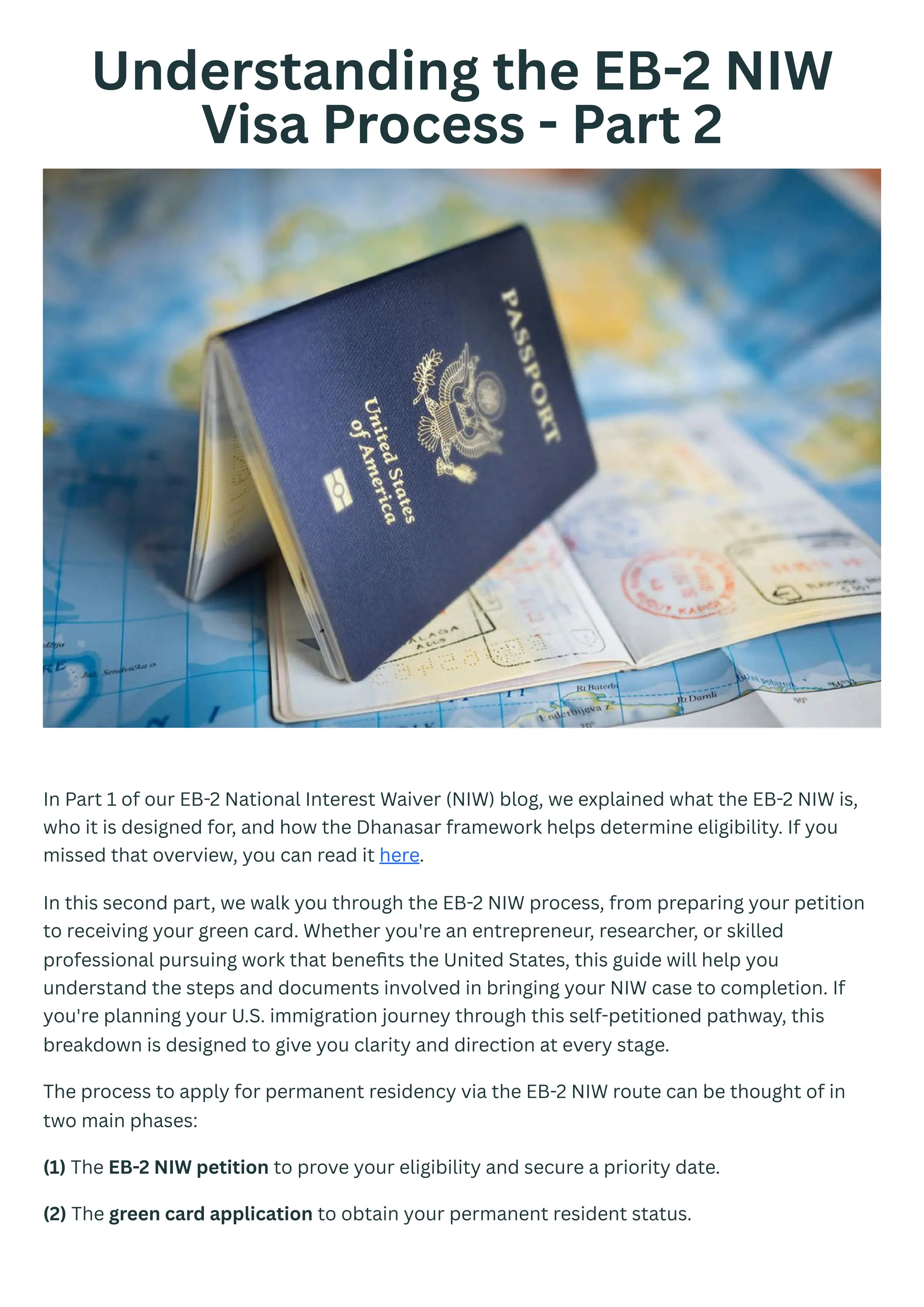 Understanding the EB-2 NIW Visa Process - Part 2 | PDF