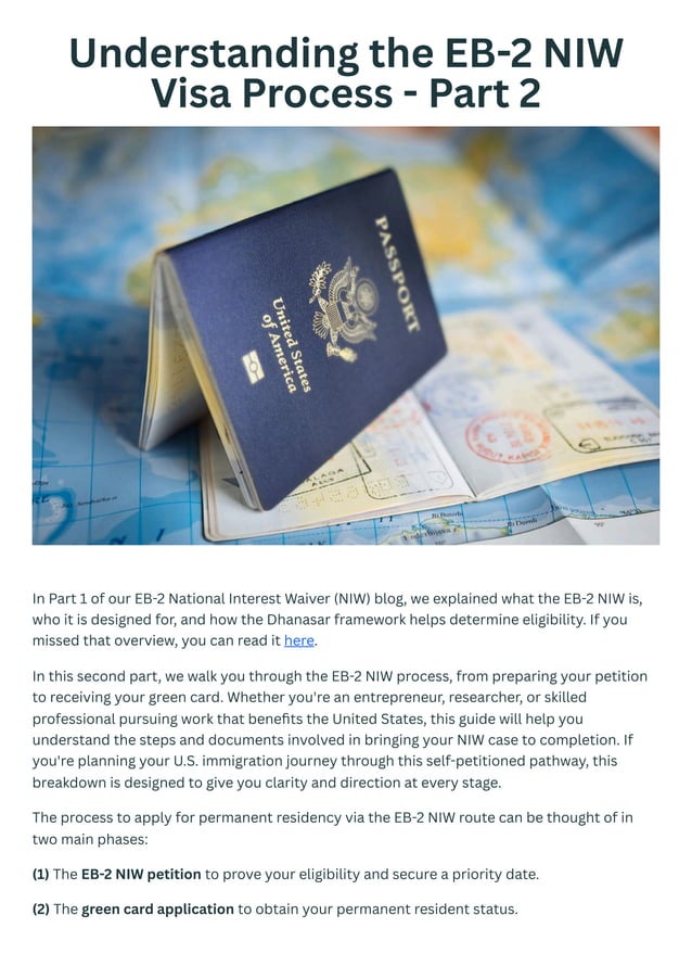 Understanding the EB-2 NIW Visa Process - Part 2 | PDF