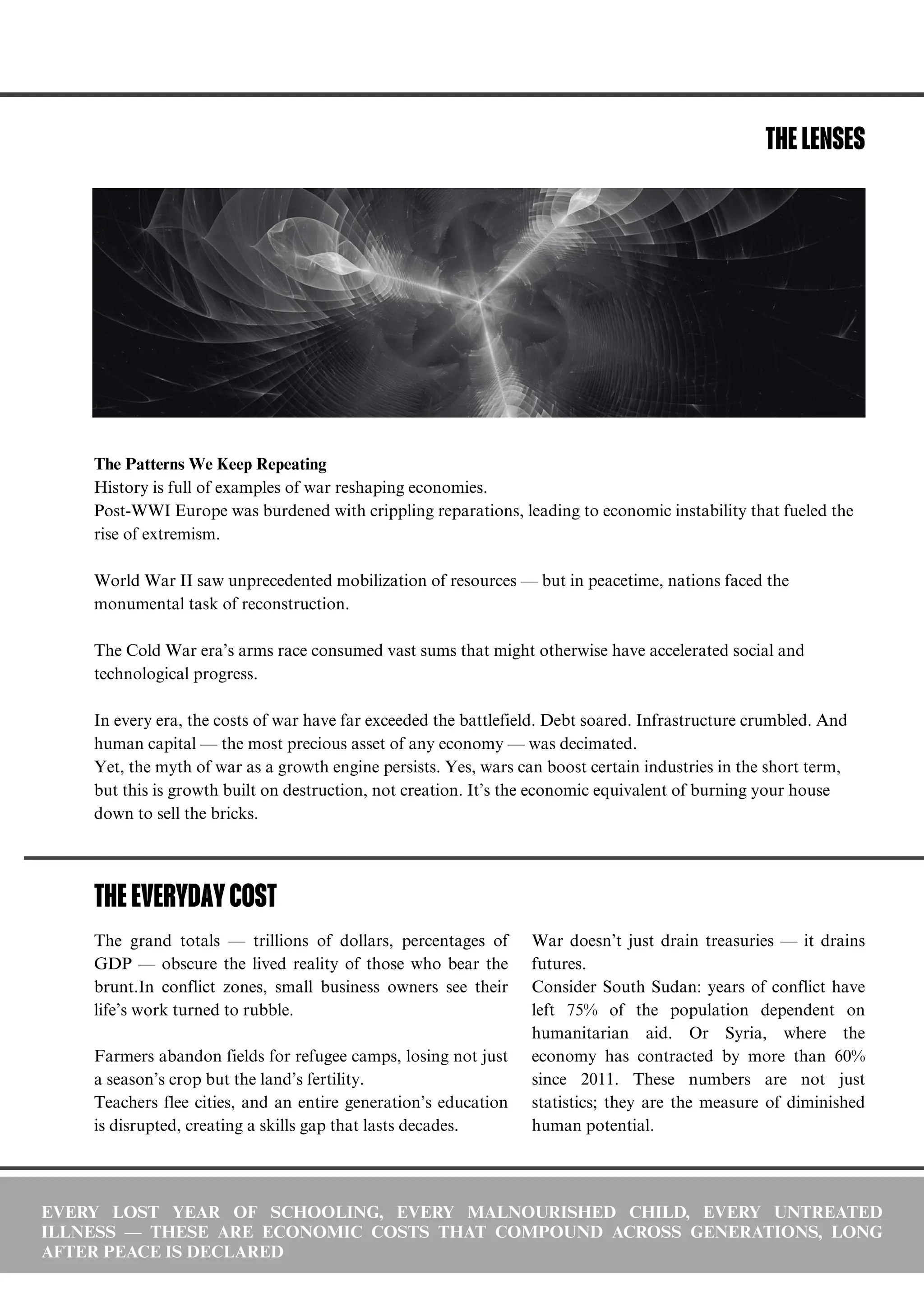 Understanding the Economic Cost of War: Why Conflict is Self-Sabotage | PDF