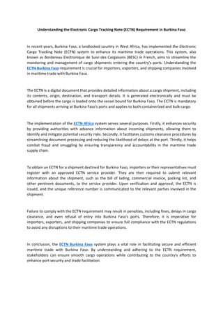 Understanding the Electronic Cargo Tracking Note (ECTN) Requirement in ...