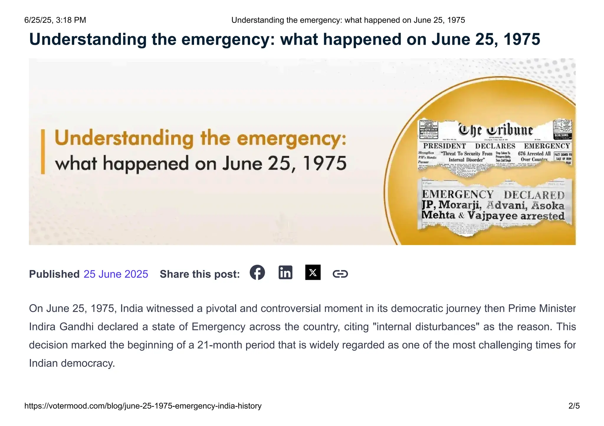 Understanding the emergency_ what happened on June 25, 1975 | PDF