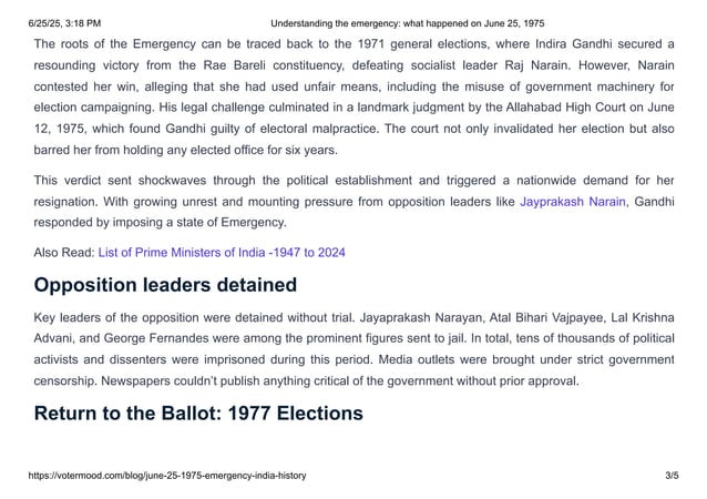 Understanding the emergency_ what happened on June 25, 1975 | PDF