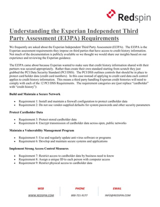 Understanding the Experian independent third party assessment (EI3PA ...
