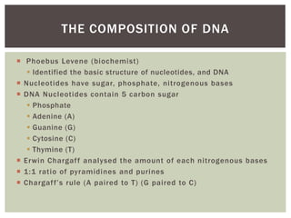 Understanding the Genetic Material, discovery and composition of DNA ...