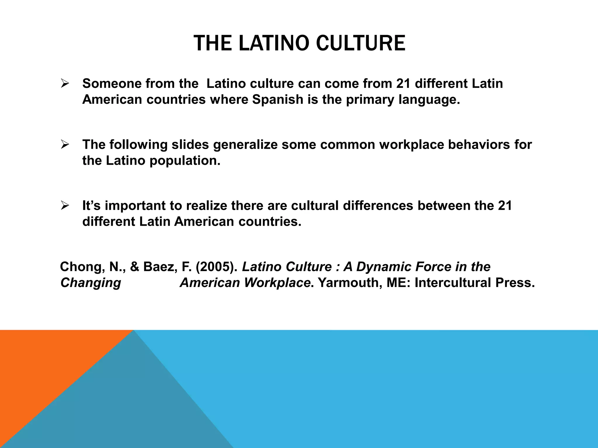 Understanding the Latino/Hispanic Culture in the Workplace | PPTX