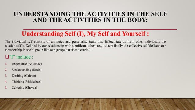 Understanding the human being as co existence of self | PPTX | Family ...