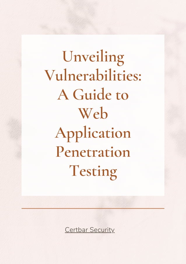 Unveiling Vulnerabilities A Guide To Web Application Penetration