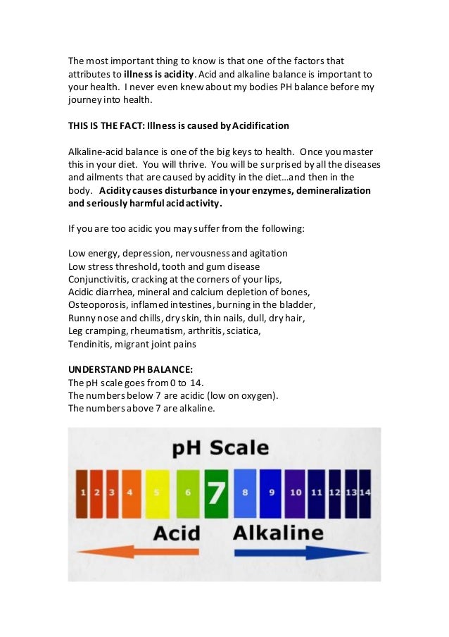 Understanding The Importance of Alkaline & Acid In The Body.