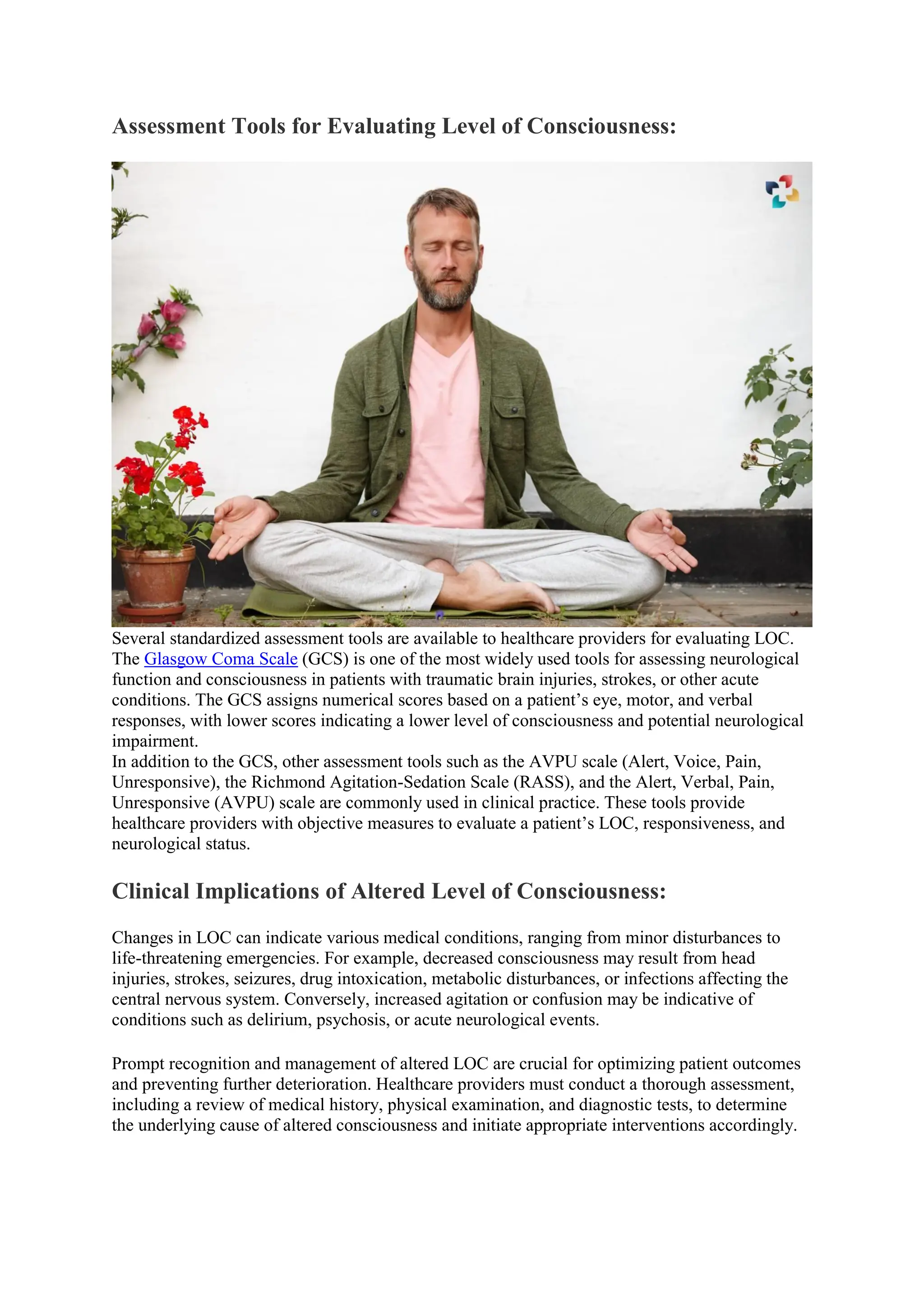 Importance of Assessing Level of Consciousness in Medical Care | The ...