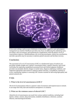Importance of Assessing Level of Consciousness in Medical Care | The ...