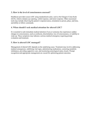 Importance of Assessing Level of Consciousness in Medical Care | The ...