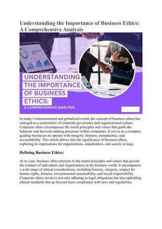 Understanding the Importance of Business Ethics.pdf
