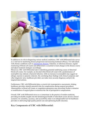 Importance of CBC with Differential in Healthcare | The Lifesciences ...