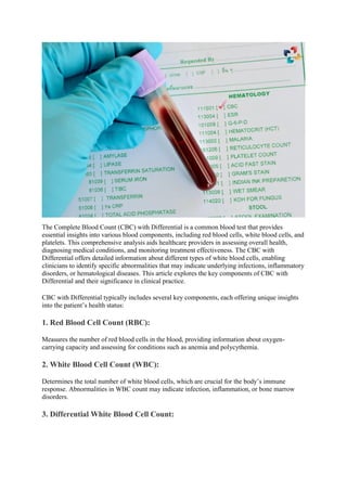 Importance of CBC with Differential in Healthcare | The Lifesciences ...