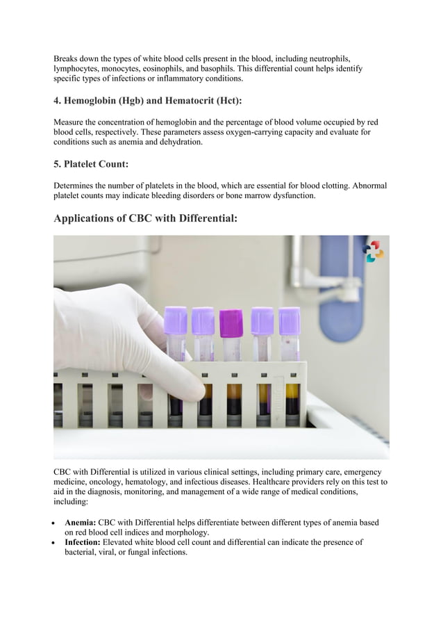 Importance of CBC with Differential in Healthcare | The Lifesciences ...