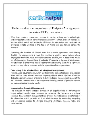 Understanding the Importance of Endpoint Management in Virtual IT ...