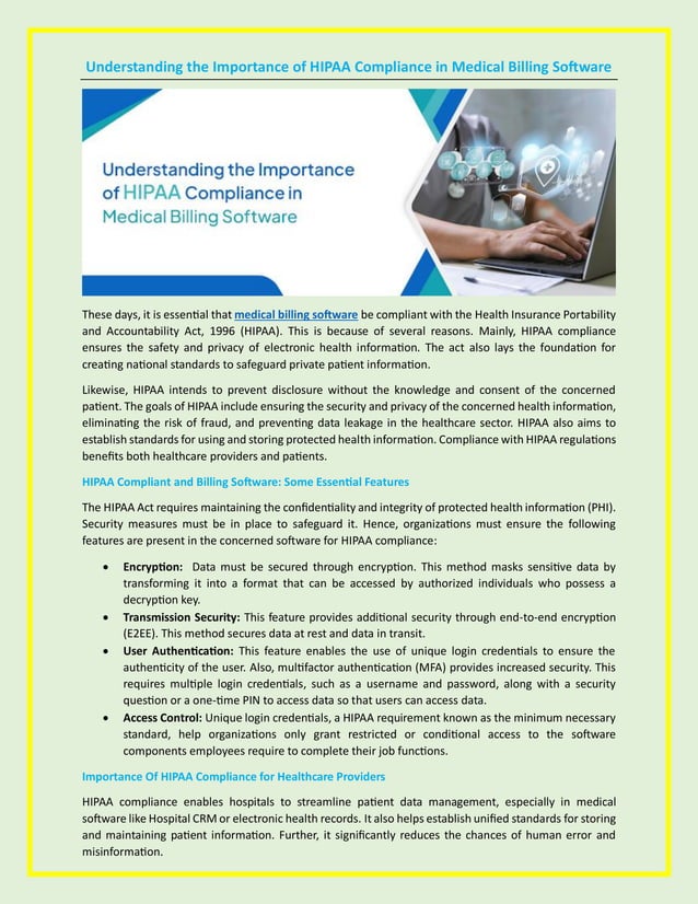 Understanding the Importance of HIPAA Compliance in Medical Billing ...