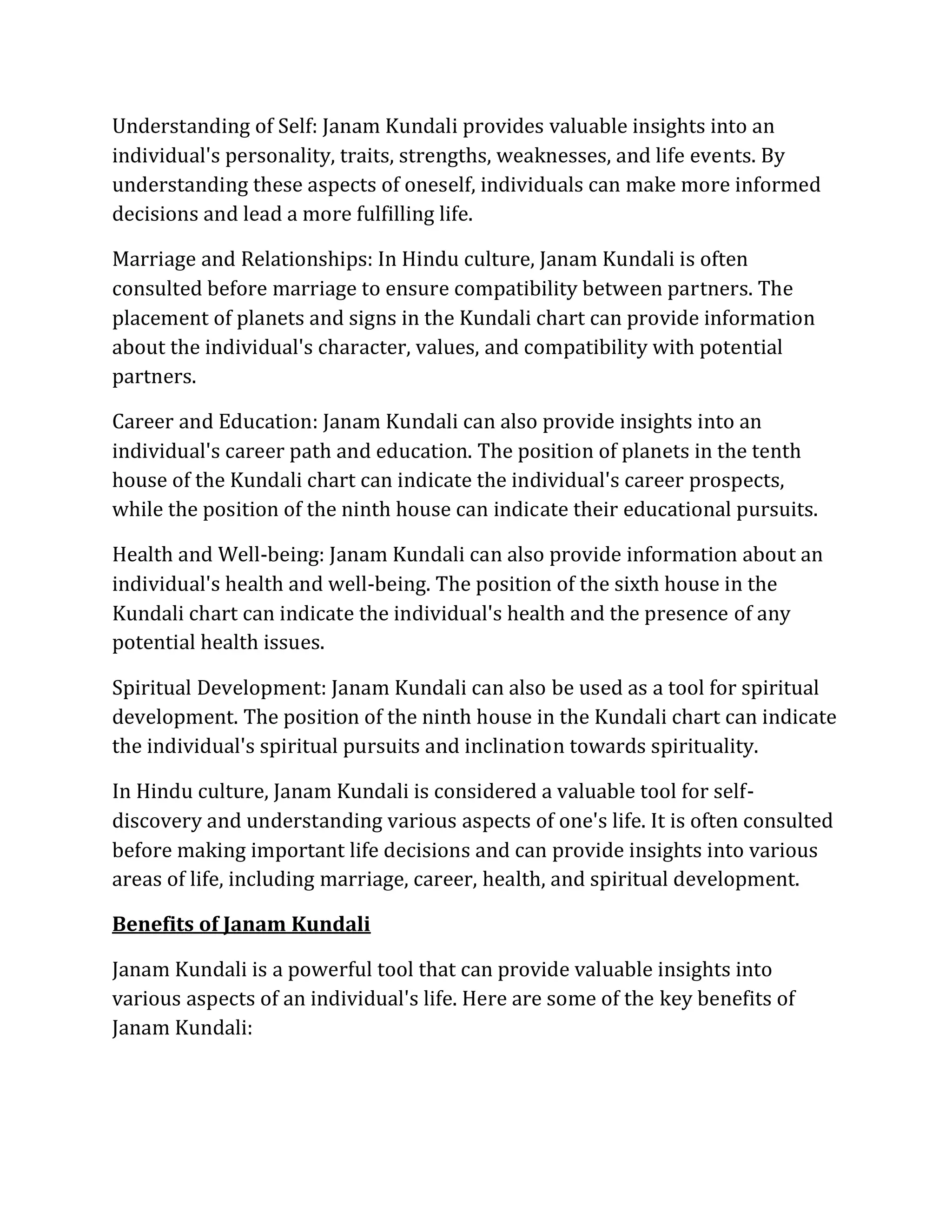 Understanding the Importance of Janam Kundali | PDF