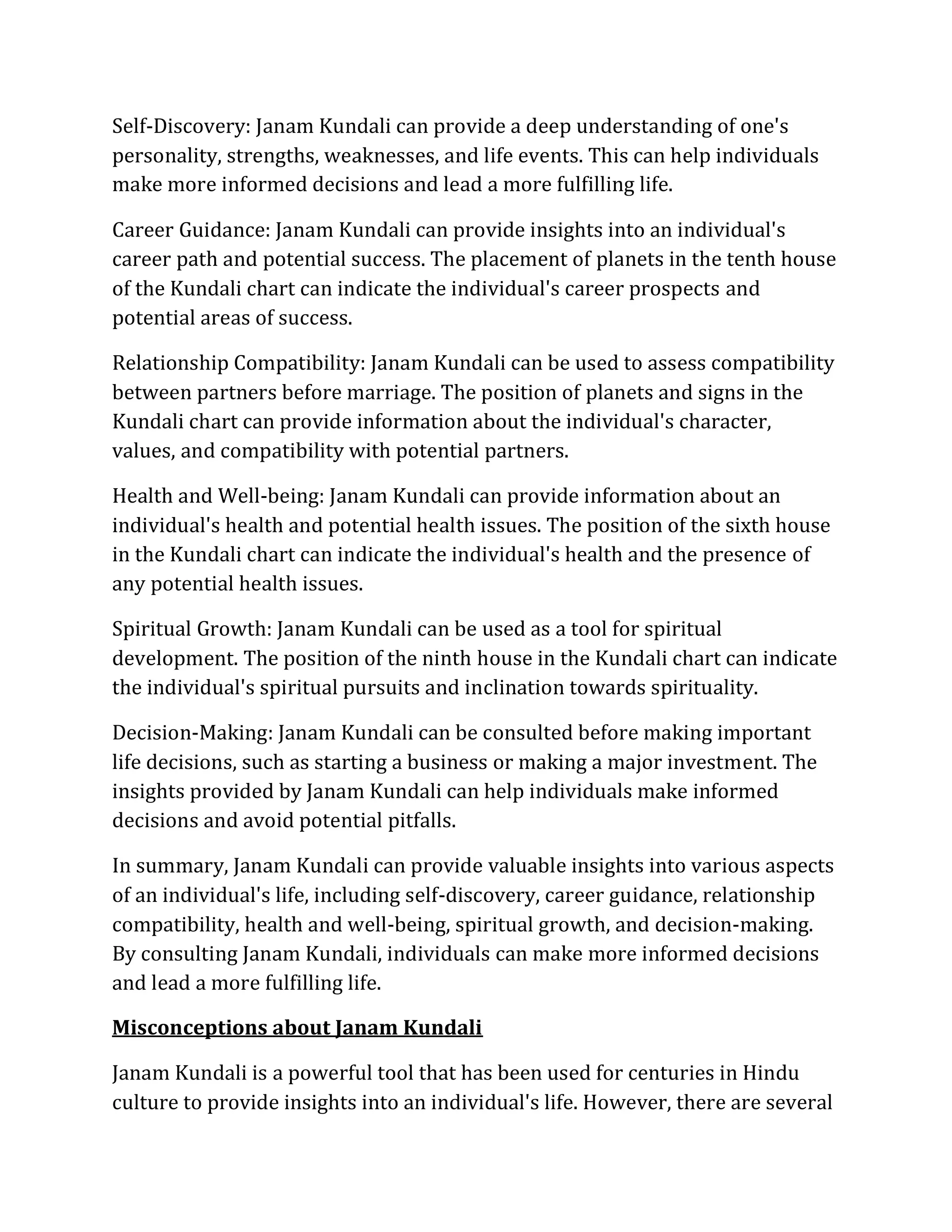 Understanding the Importance of Janam Kundali | PDF