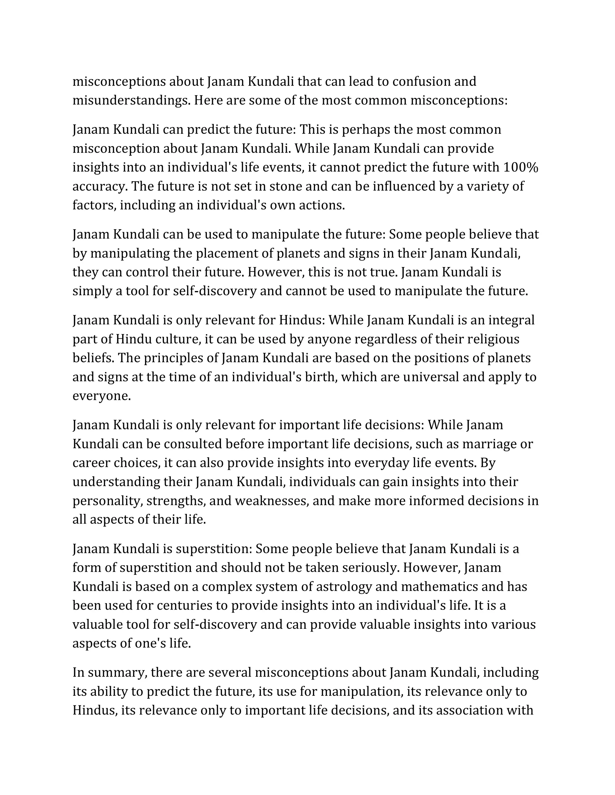 Understanding the Importance of Janam Kundali | PDF