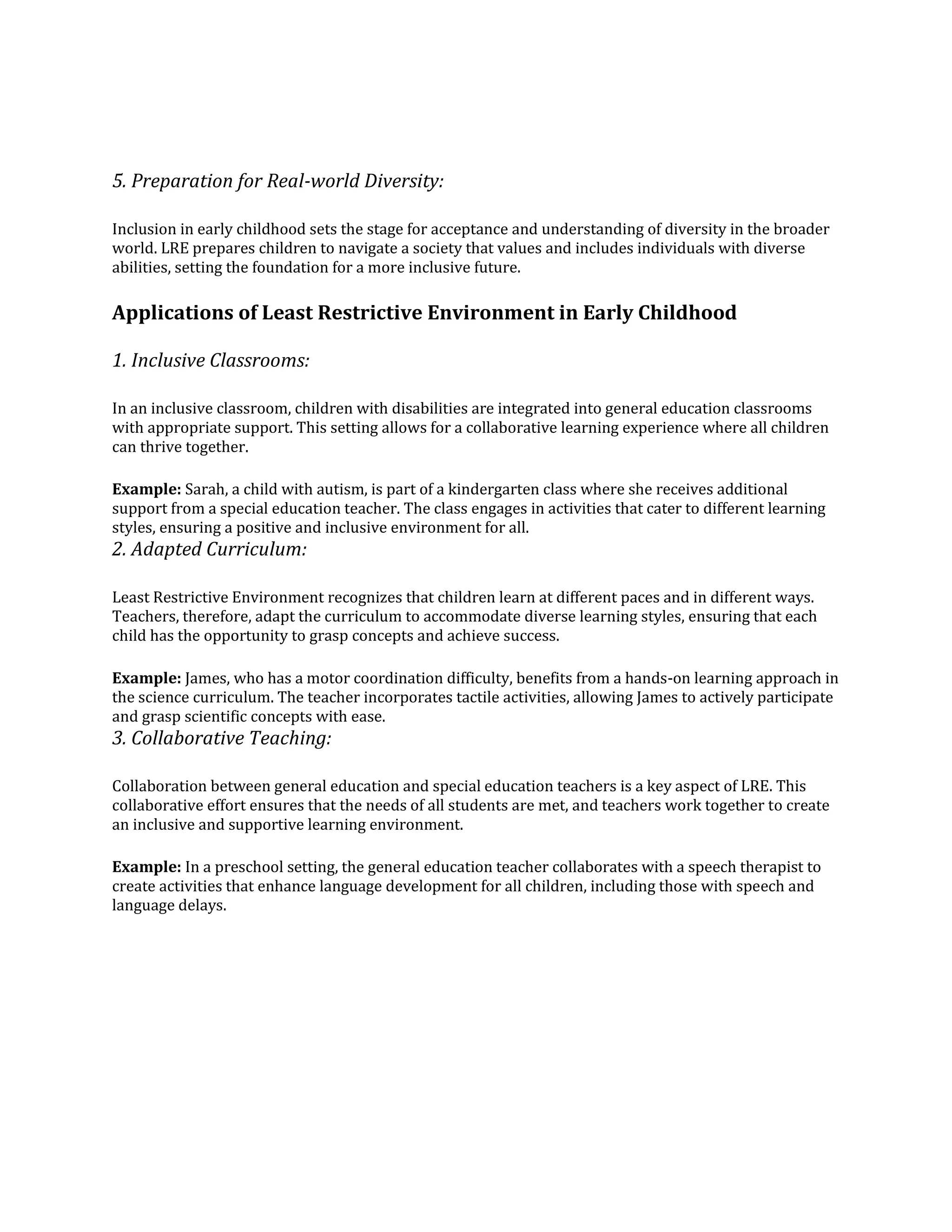 Recognizing the Significance of a Least Restrictive Environment (LRE ...