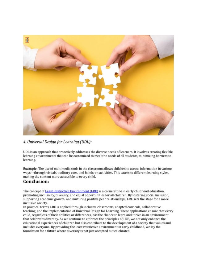 Recognizing the Significance of a Least Restrictive Environment (LRE ...