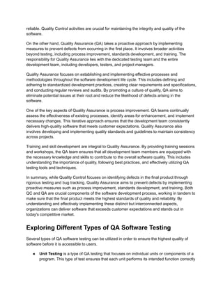 Understanding the Importance of Quality Assurance Testing in Software ...