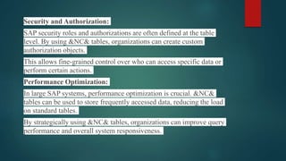 Understanding the Importance of the &NC& Table Group in SAP Security | PPTX