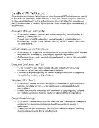 Understanding The Indian Standards Institution (ISI) Certification ...