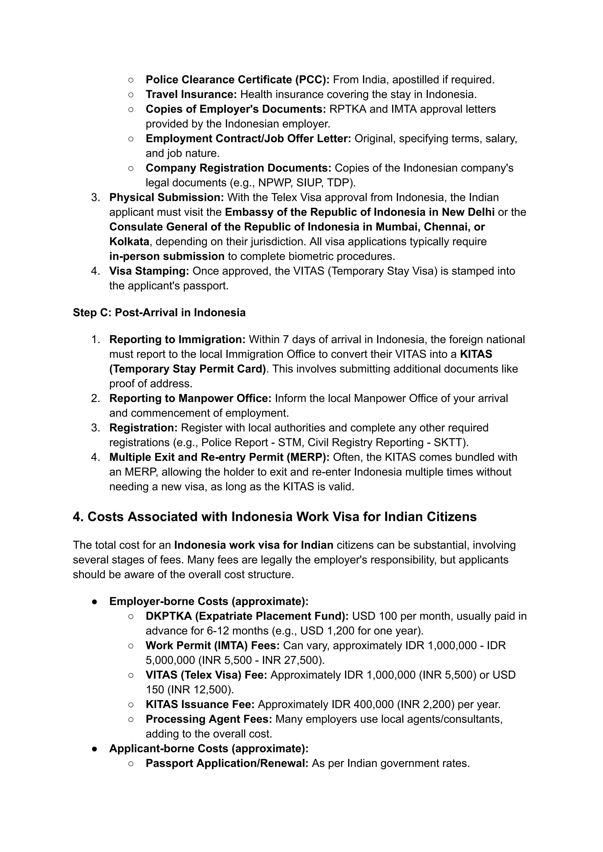 Understanding the Indonesia Work Visa for Indian | PDF