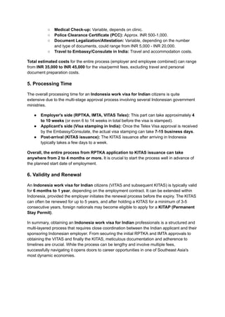 Understanding the Indonesia Work Visa for Indian | PDF