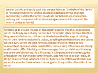 Understanding the influence of our family of origin | PPT
