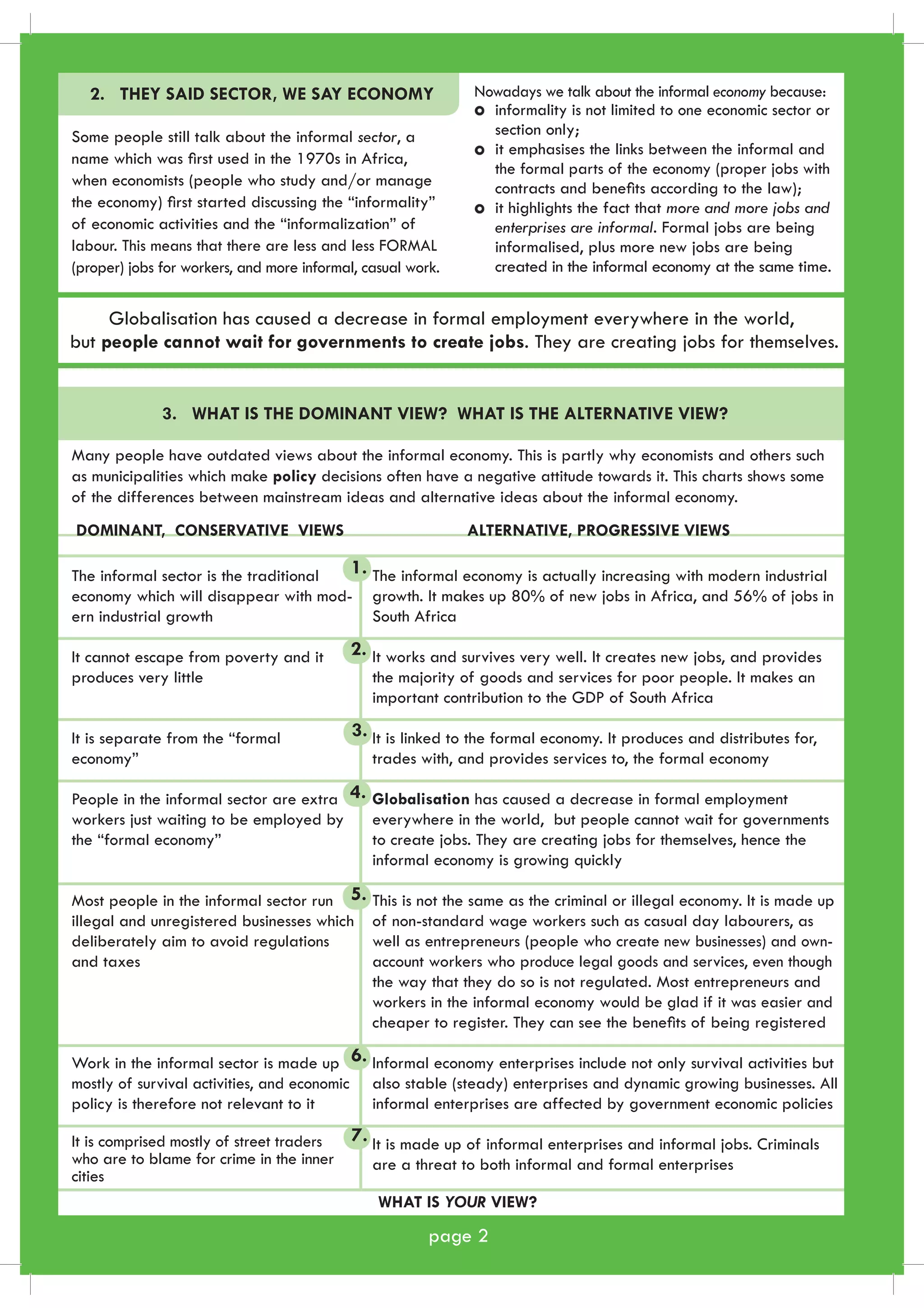 Understanding the informal economy in sa | PDF