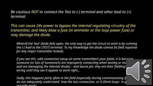 Understanding The Instrument Transmitter Test Connection Pptx
