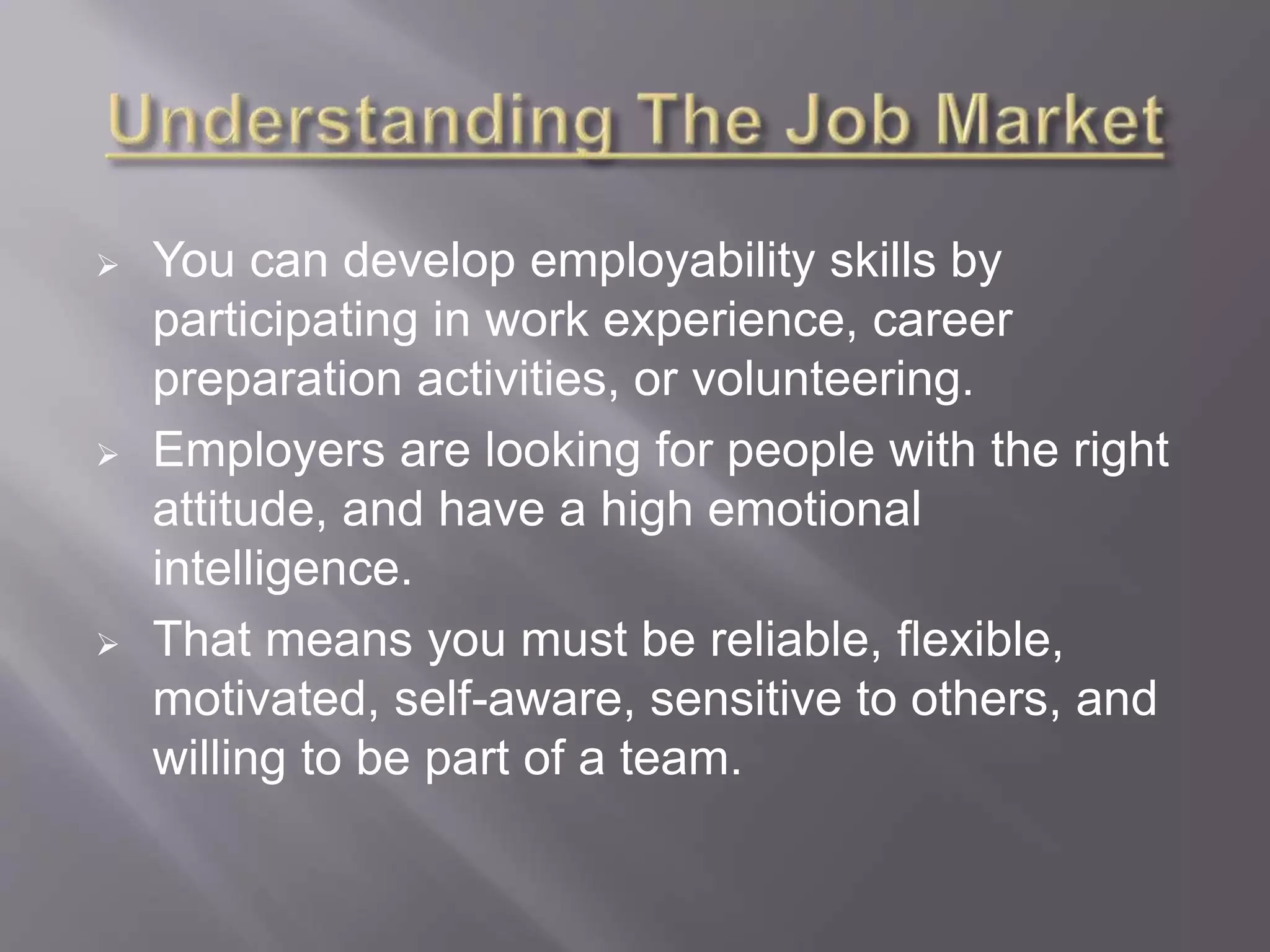 Understanding the job market | PPTX