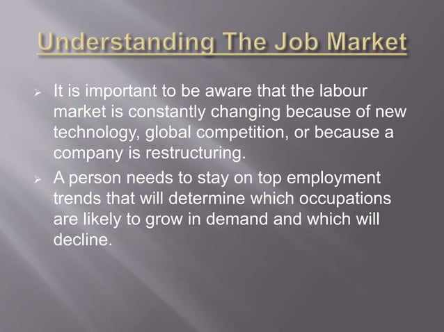 Understanding the job market | PPT