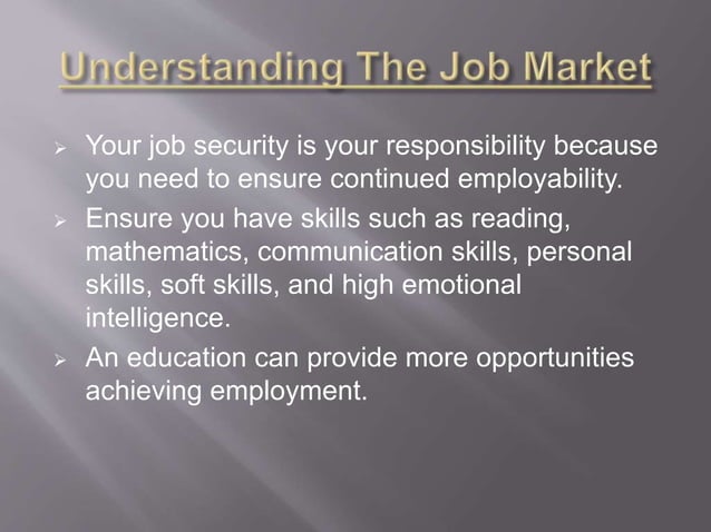 Understanding the job market | PPT