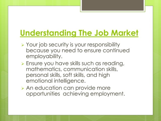 Understanding the job market | PPTX