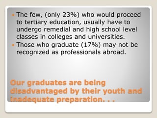 Understanding the k 12 basic education program updated | PPT