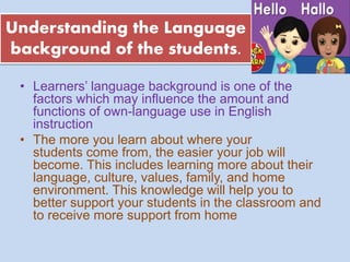 Understanding the language background of the students - Home language ...