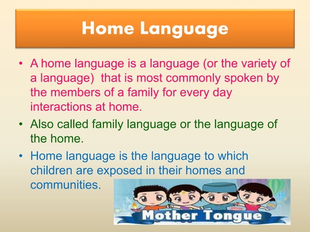 Understanding the language background of the students - Home language ...