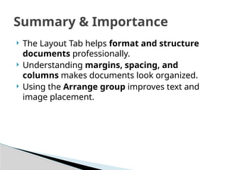Understanding the Layout Tab in MS Word 2013.pptx
